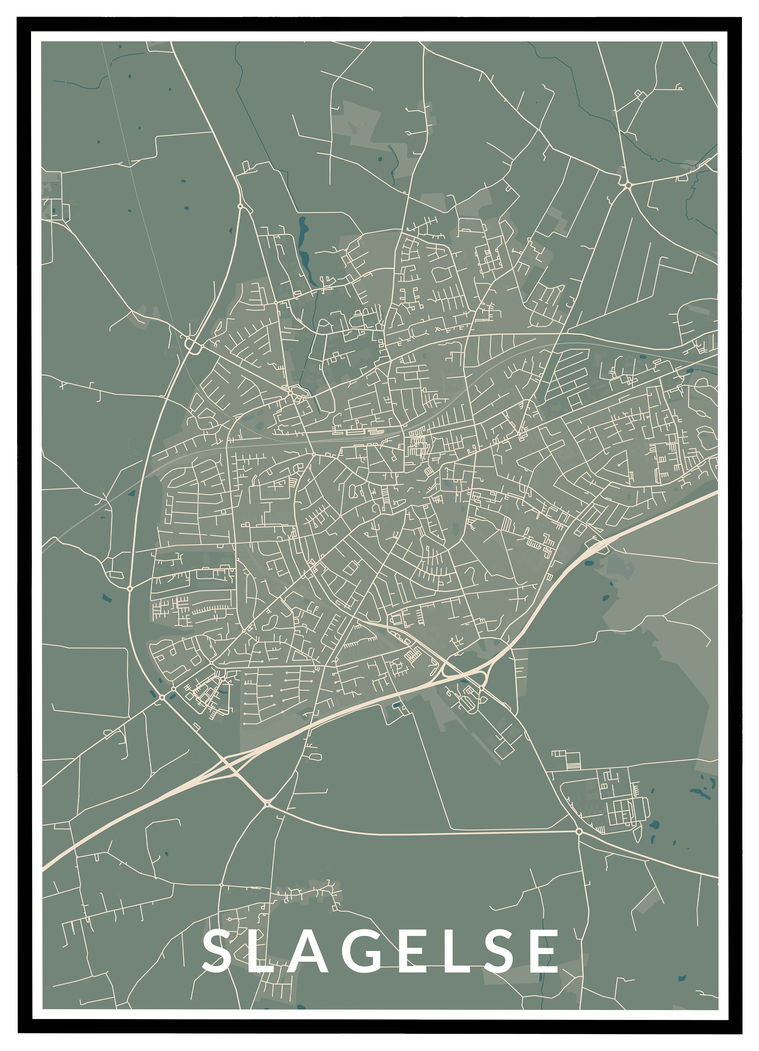 Slagelse - Plakat - Bareplakater.dk – bareplakater