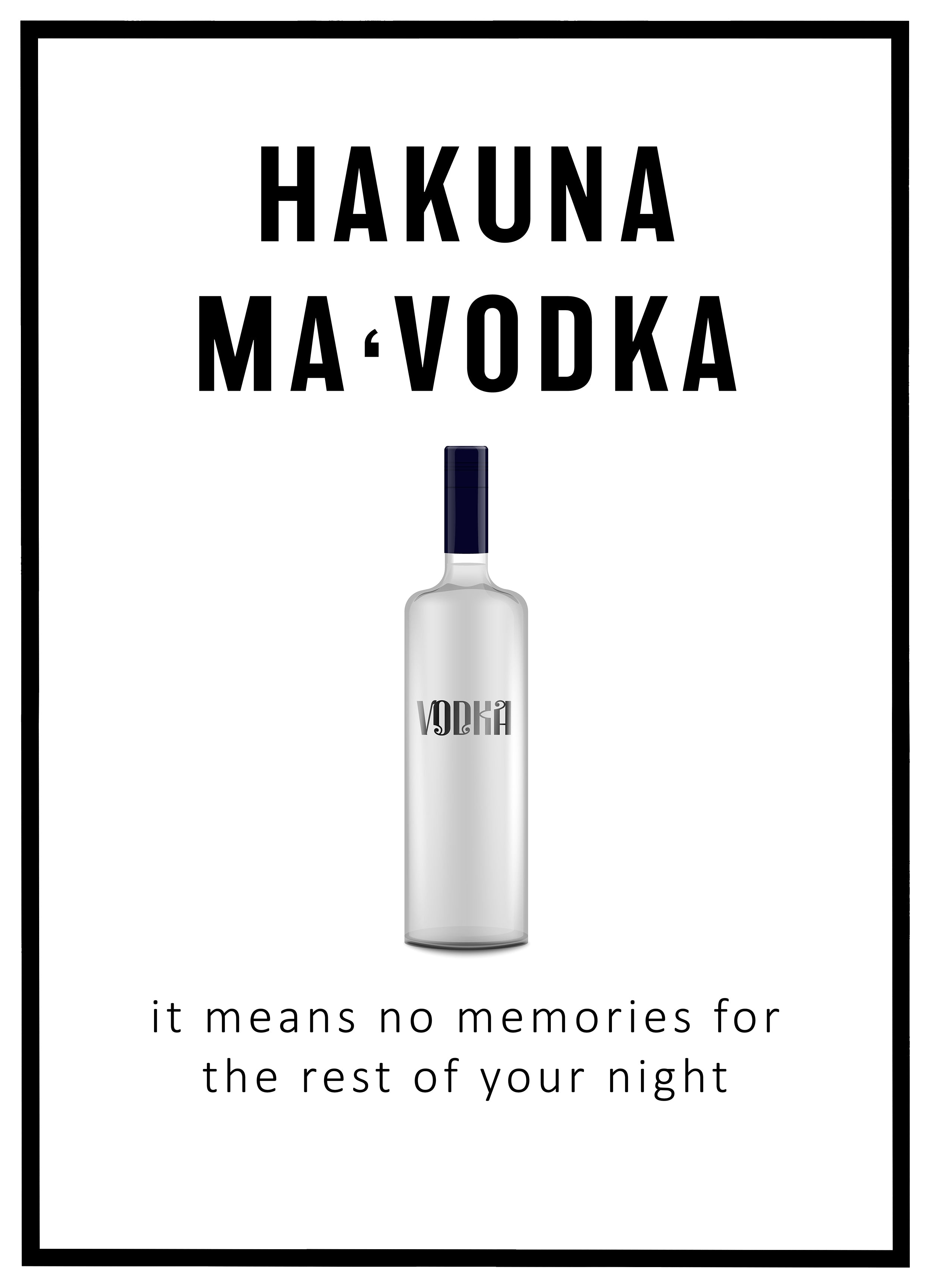 Hakuna Ma' Vodka - Plakat - Bareplakater.dk – bareplakater