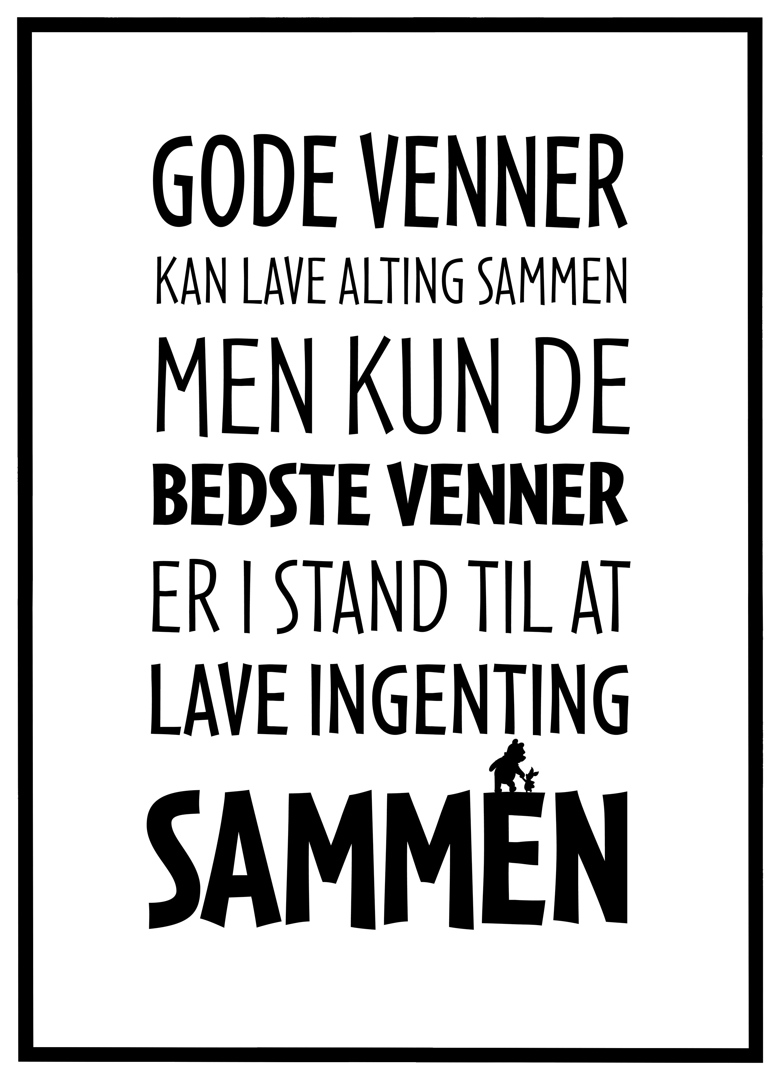 Peter Plys Citat, Bedste Venner - Plakat - Bareplakater.dk – bareplakater